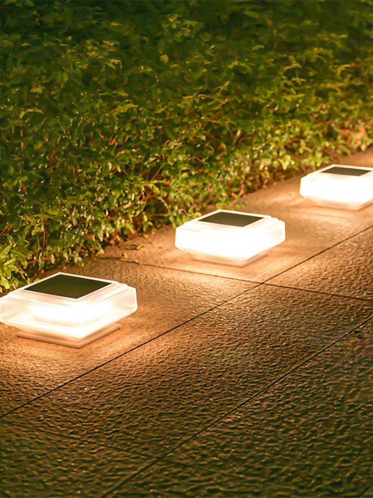 Outdoor-Solar-Post-Light-Modern-Solar-Pillar-Cap-Lights-LED-Fence-Deck ...