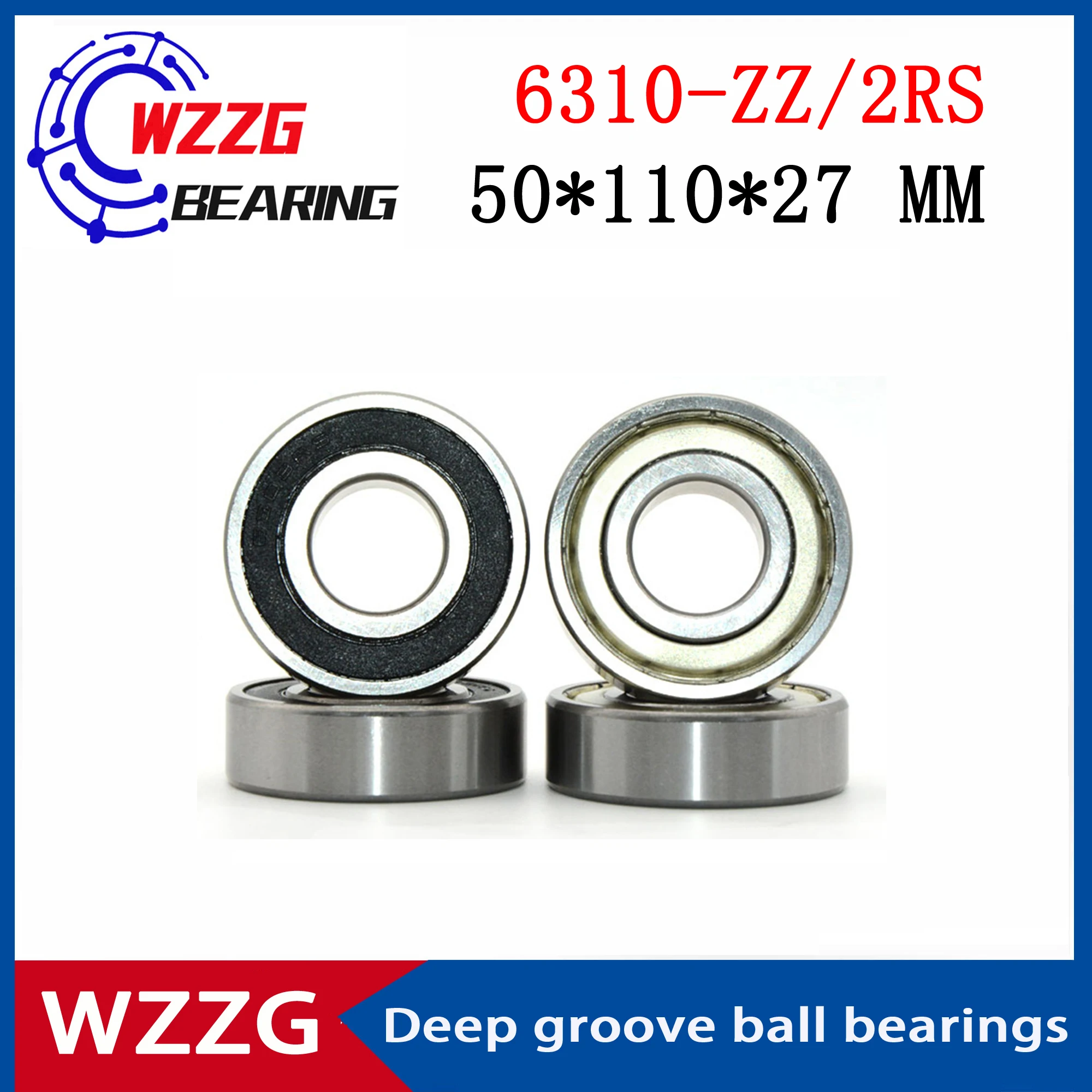 WZZG Deep groove ball bearing 6310 ZZ 2RS (1pcs) 50*110*27 mm double seal high quality bearings ...