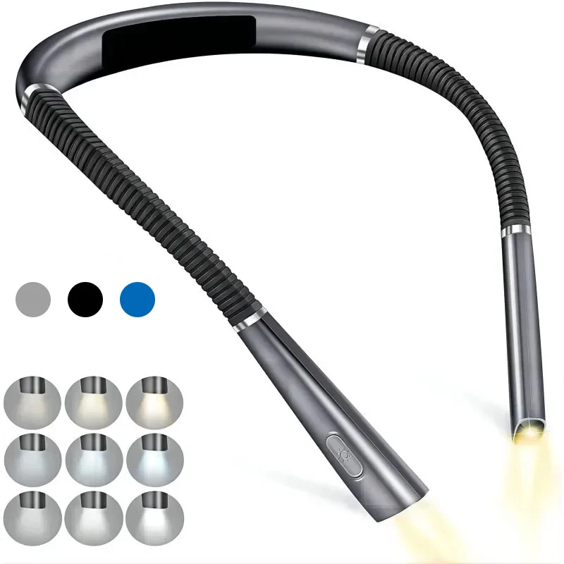 LED Neck Reading Light Flexible USB Rechargeable Book Lights 3 Colors ...