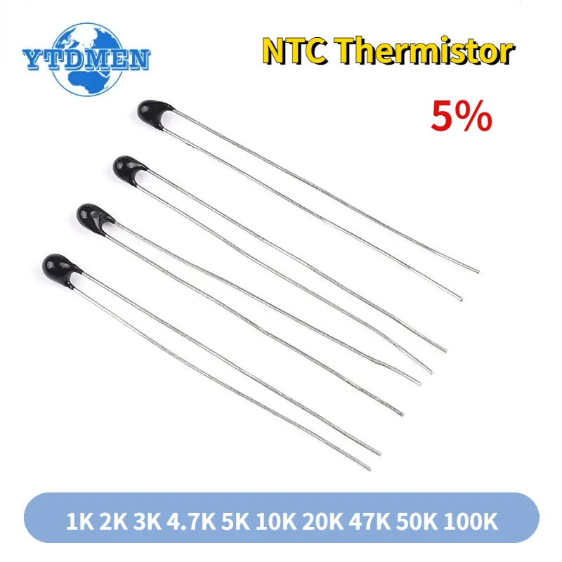 20PCS MF52AT MF52 NTC Thermistor Thermal Resistor 1K 2K 3K 4.7K 5K 10K ...