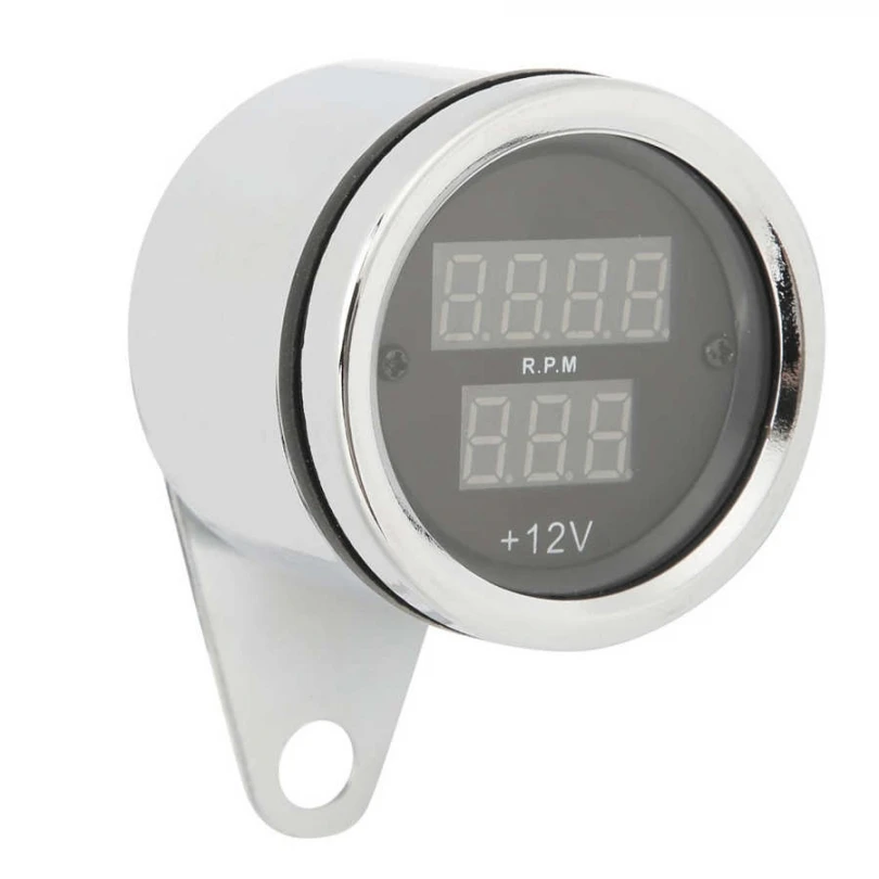 12V LED Metal Odometer Speedometer Digital Voltmeter Gauge Tachometer ...