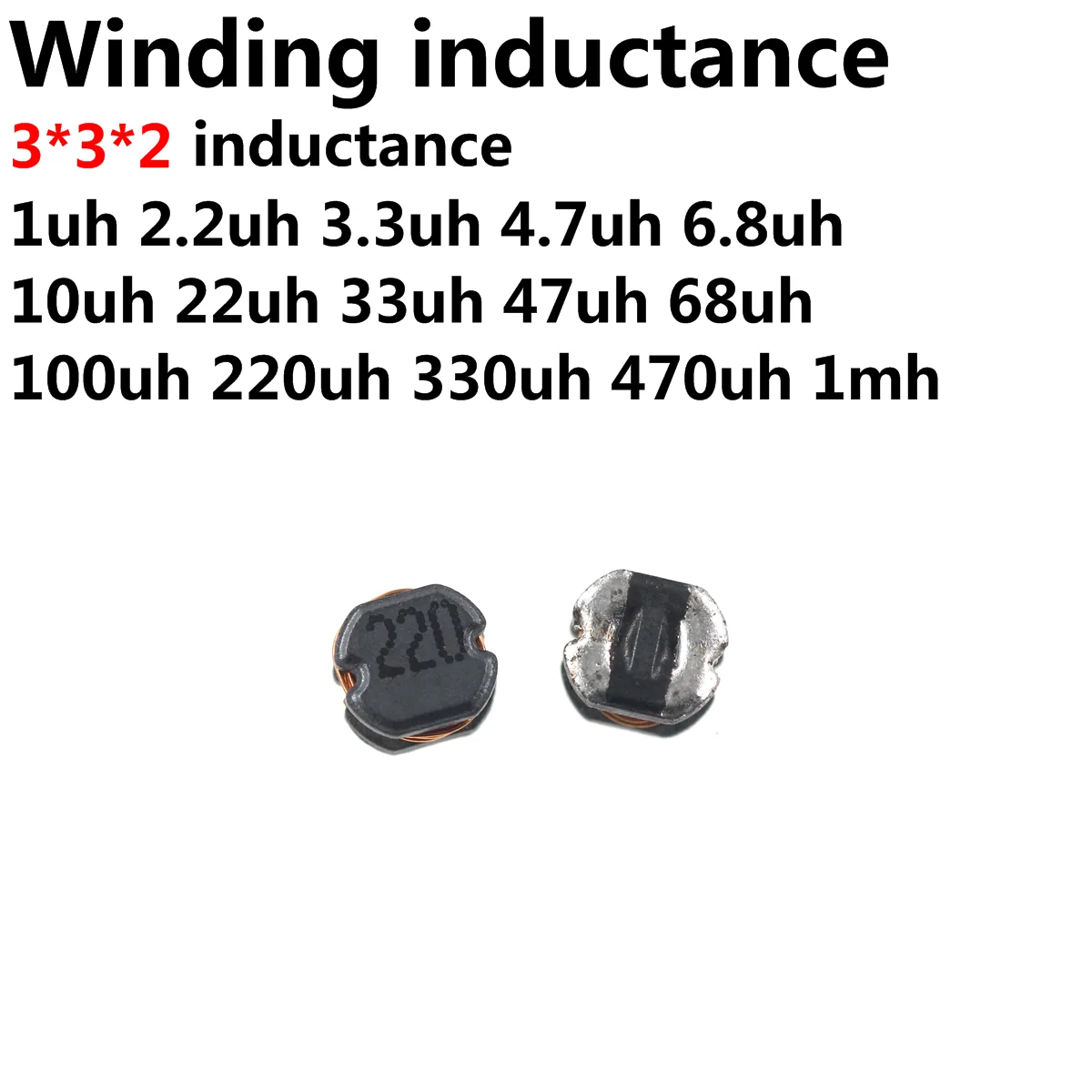 100PCS Inductor CD32 3*3*2 SMD Power Inductance 2R2 2.2UH 3.3UH 4.7UH 6 ...