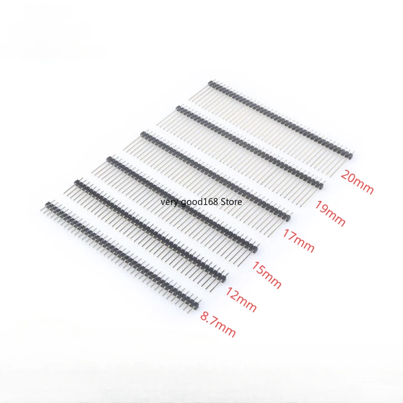 10PCS-2-54mm-Single-Row-Male-1x40P-Breakaway-PCB-Board-Pin-Header-Long ...