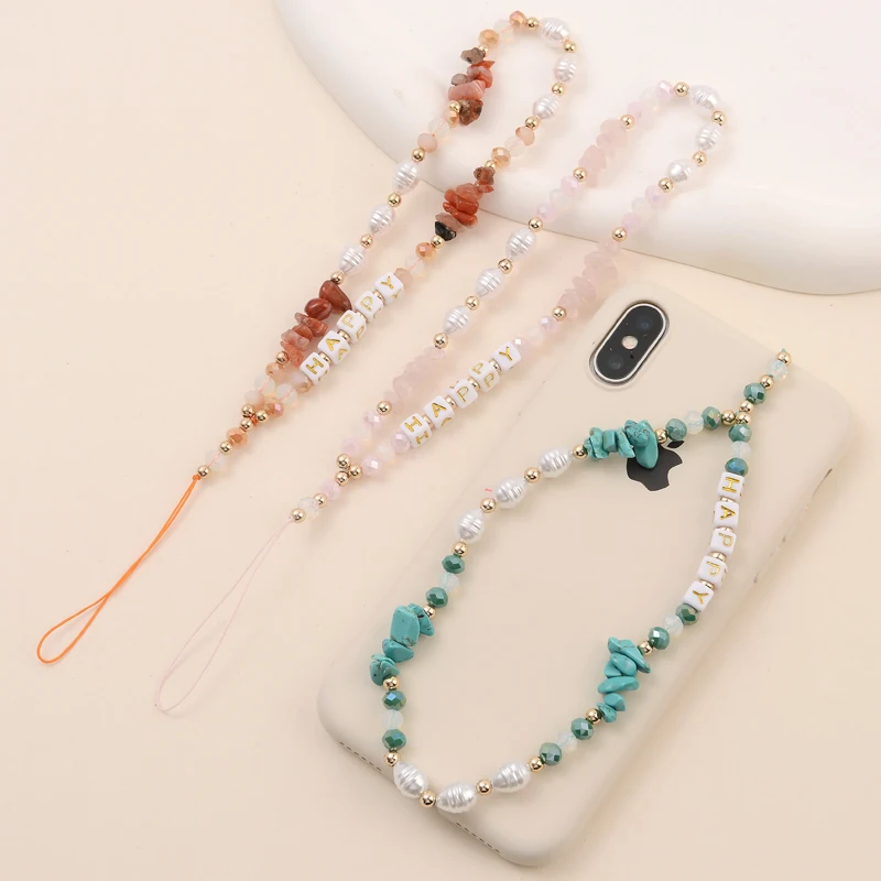 Fashion-Colorful-Sweet-Gravel-Mobile-Phone-Chain-Women-Girls-Pearl ...