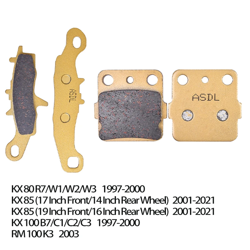 Motorcycle Ceramic Front Rear Brake Pads For KAWASAKI KX 80 R7/W1/W2/W3 ...