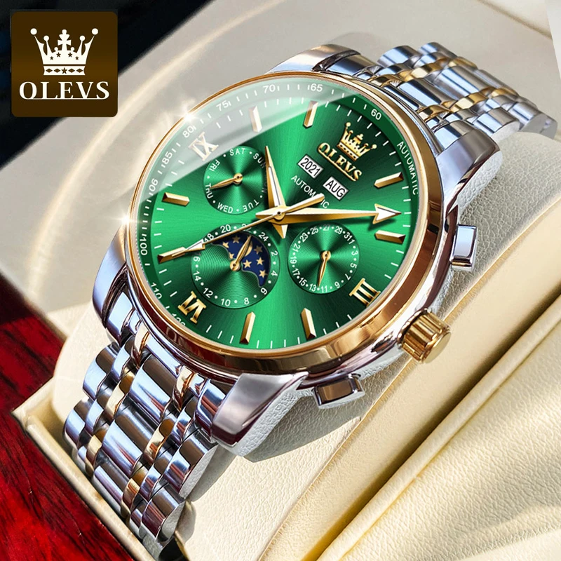 Olevs Relógios Automáticos Para Homem Mecânica Slef-vento Luxo Clássico ...