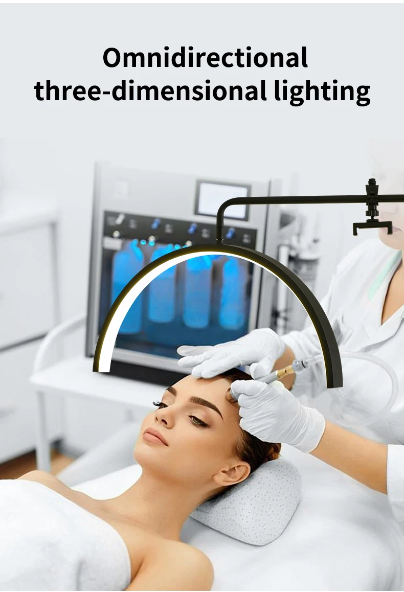 Modern-50W-LED-Moon-Light-Black-White-Lashes-Light-Half-Ring-Floor-Lamp ...