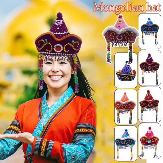 Chapeu Mongol Tradicional Mongolian Hat With Ornament | Mongolian