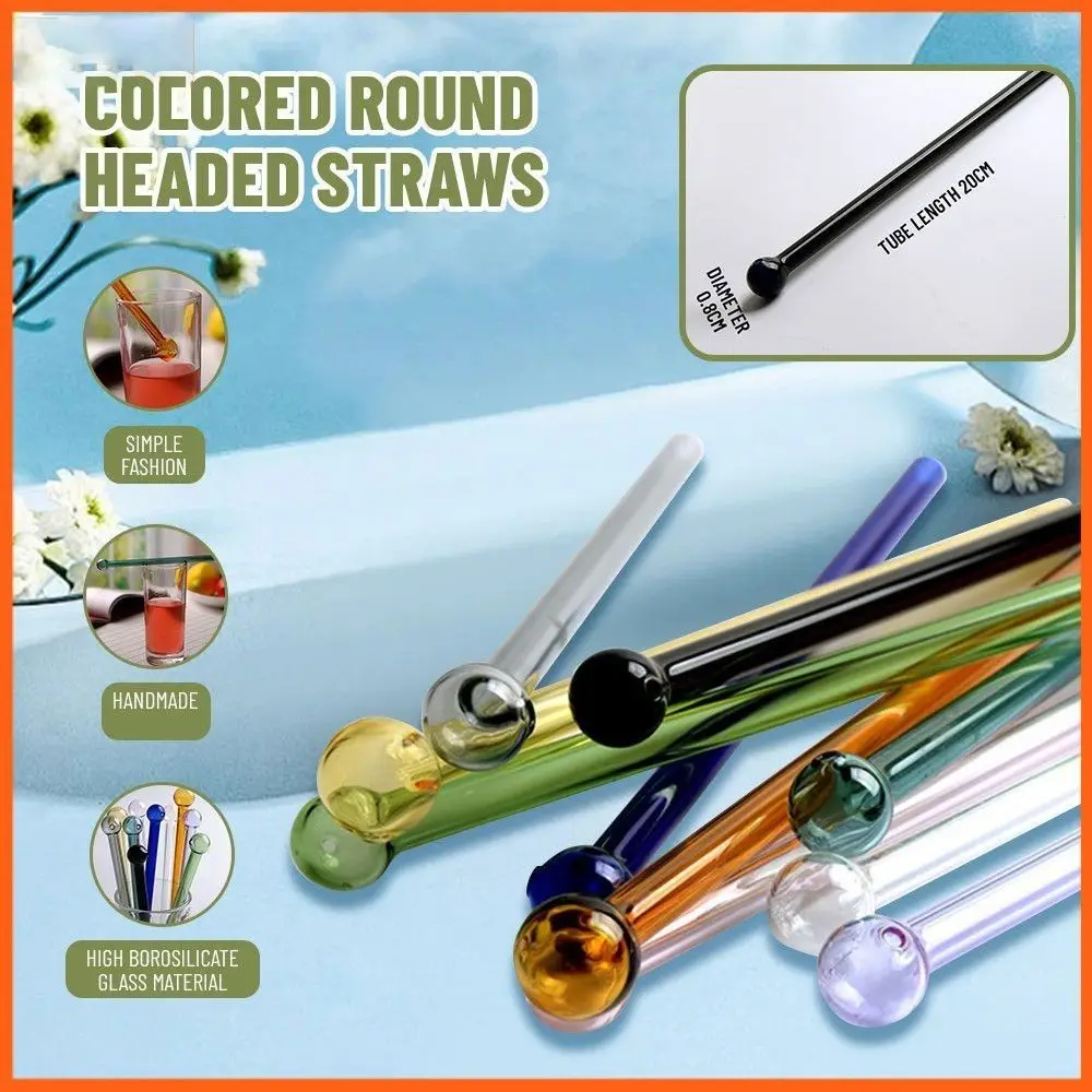 Reusable-Glass-Straws-Heat-resistant-Borosilicate-Water-Cup-Straw ...