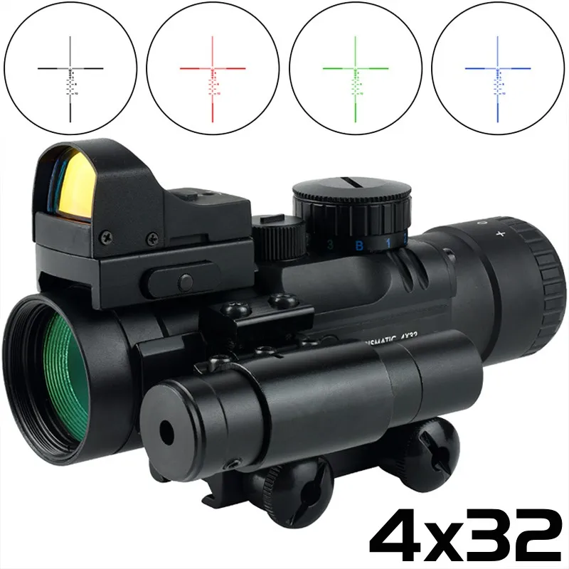 4x32-Scope-with-HD107R-Optics-Red-Dot-Illuminated-Riflescope-Glass ...