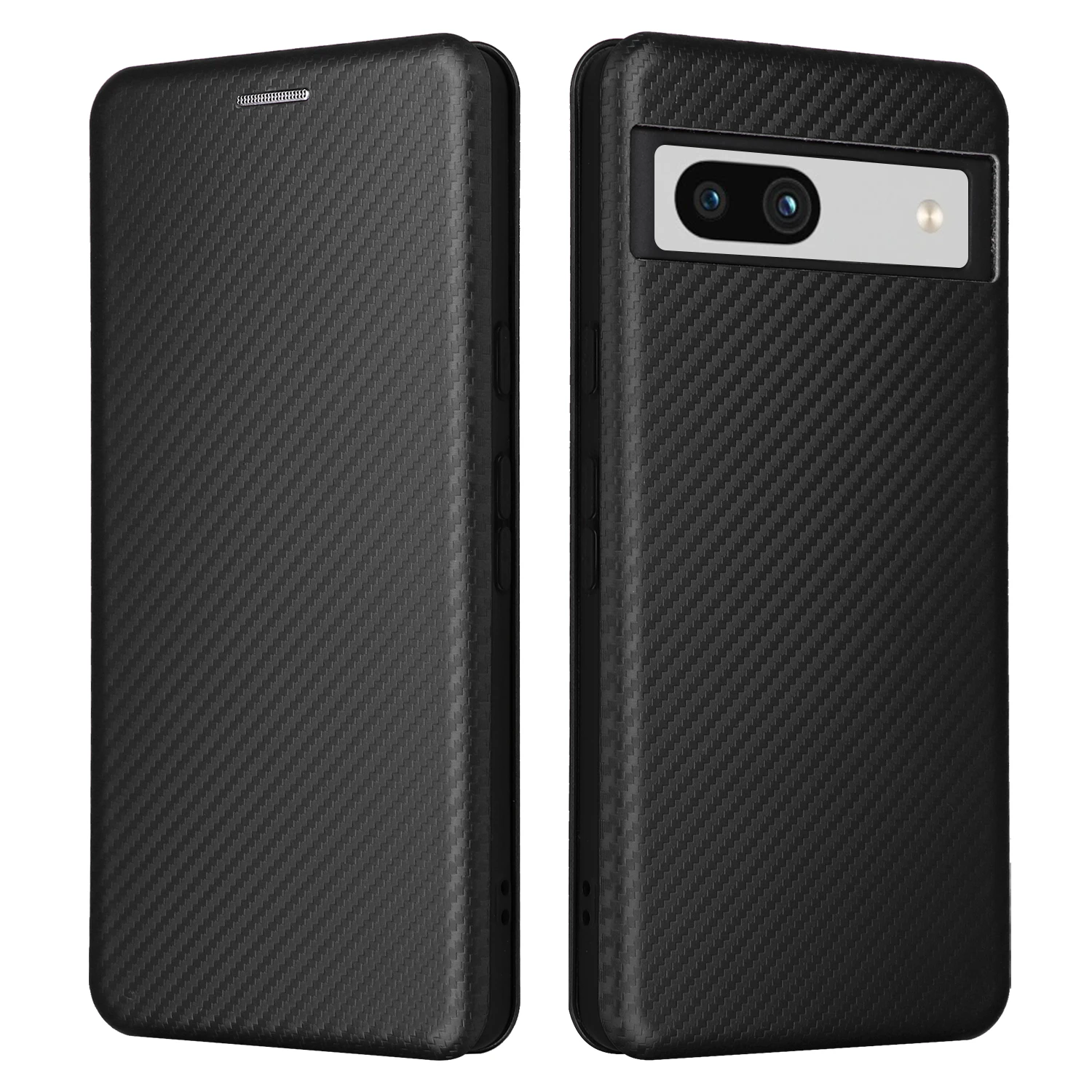Pixel 7A 7 A Pro Flip Case Luxury Carbon Fiber Skin Leather Wallet Book ...
