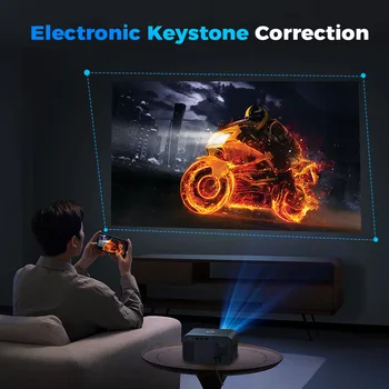 1080P Android projektorius su WiFi6, Bluetooth ir elektriniu fokusavimu ...