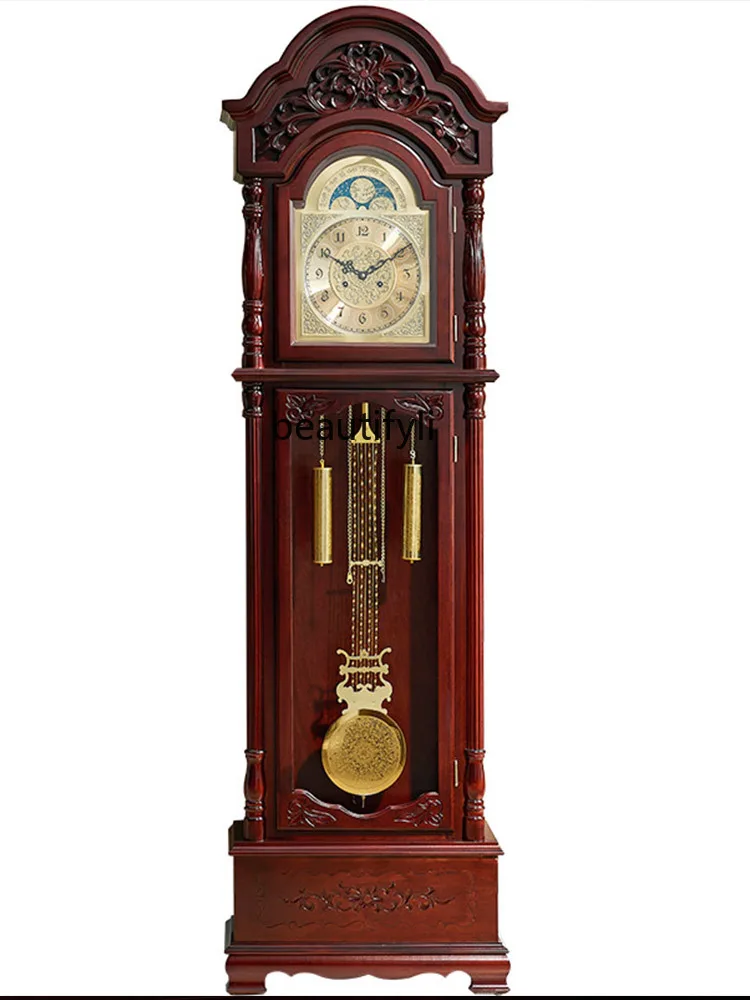 Solid-Wood-Classical-Standing-Grandfather-Clock-Chinese-Style-European ...