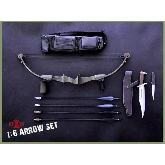 1/6 Rambo Army Crossbow with Arrow Knife Weapon Movie Fit 12'' Soldier ...