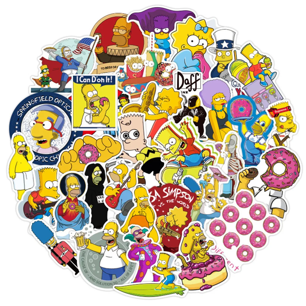 10-30-50PCS-Simpson-Family-Cartoon-Anime-Comedy-Stickers-DIY-Guitar ...