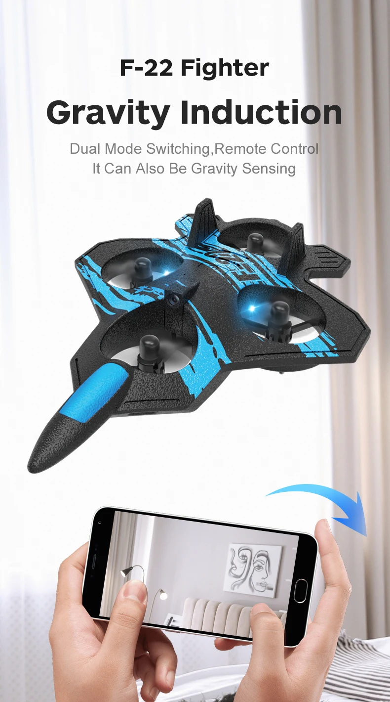 OU Caméra 4K-Avion RC en Mousse F22 avec Caméra 4K 360 °, Cascadeur ...