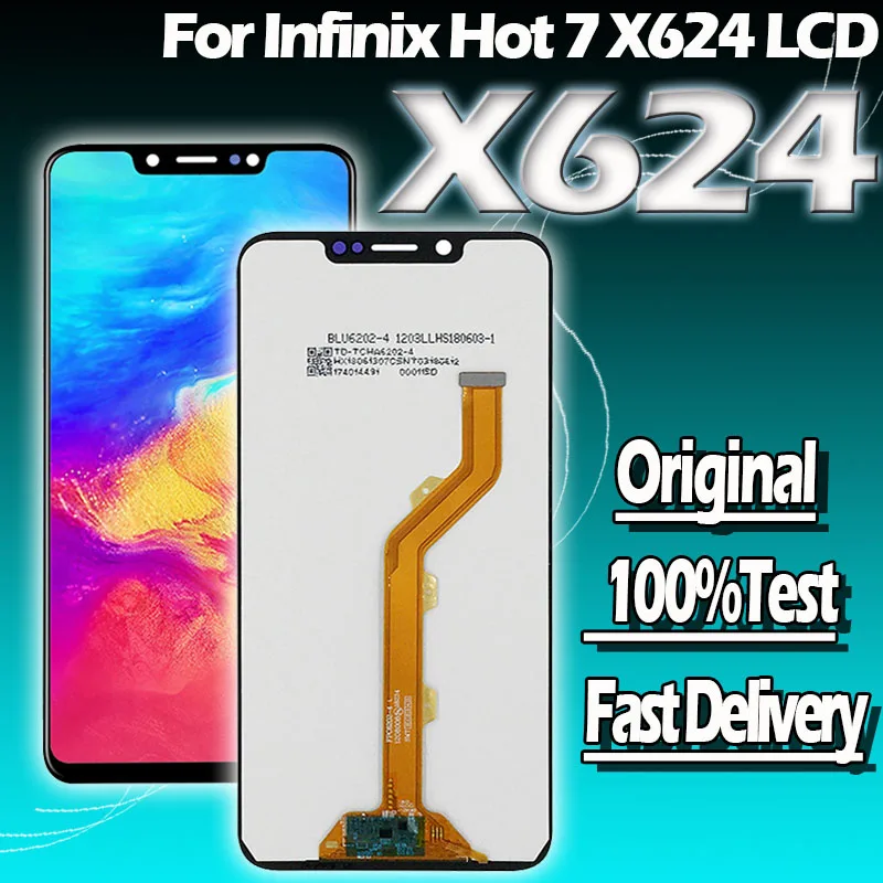 6.2" Original For Infinix Hot 7 X624 LCD Display Touch Screen Digitizer ...