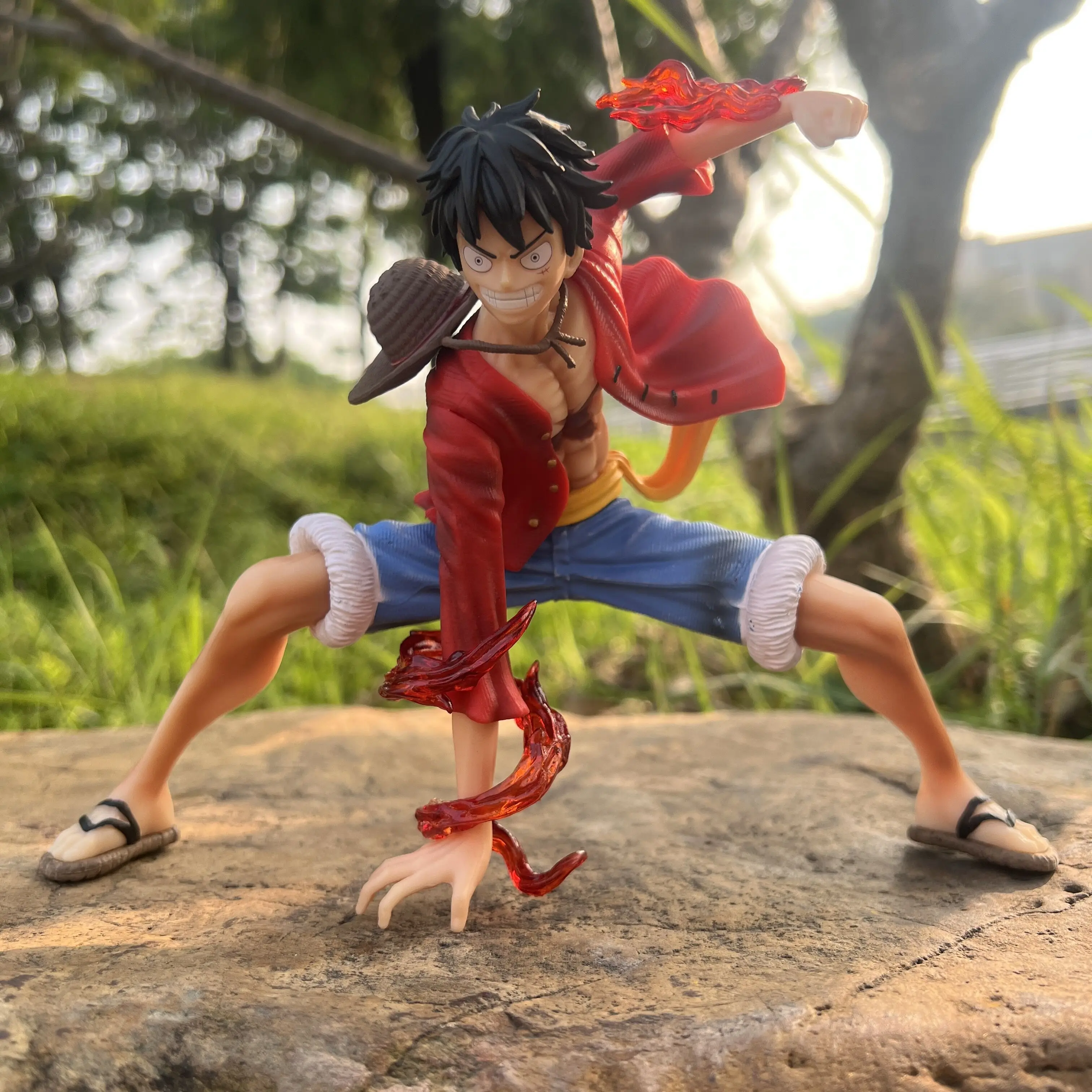 Hot-17cm-One-Piece-Anime-Figure-Squatting-Luffy-Changing-Doll-Action ...