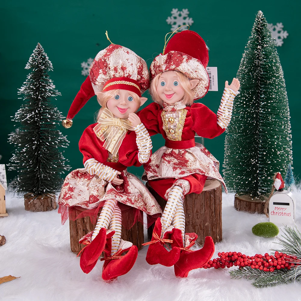Elf Couple Navidad New Year Xmas Gifts for Kids Plush Dolls Christmas ...