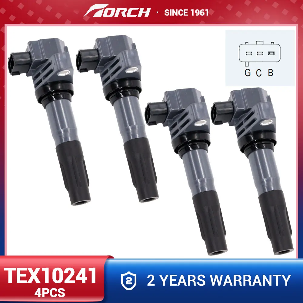 4PCS-Ignition-Coil-Torch-TEX10241-Replaces-for-FK044412305-473QE3705100 ...