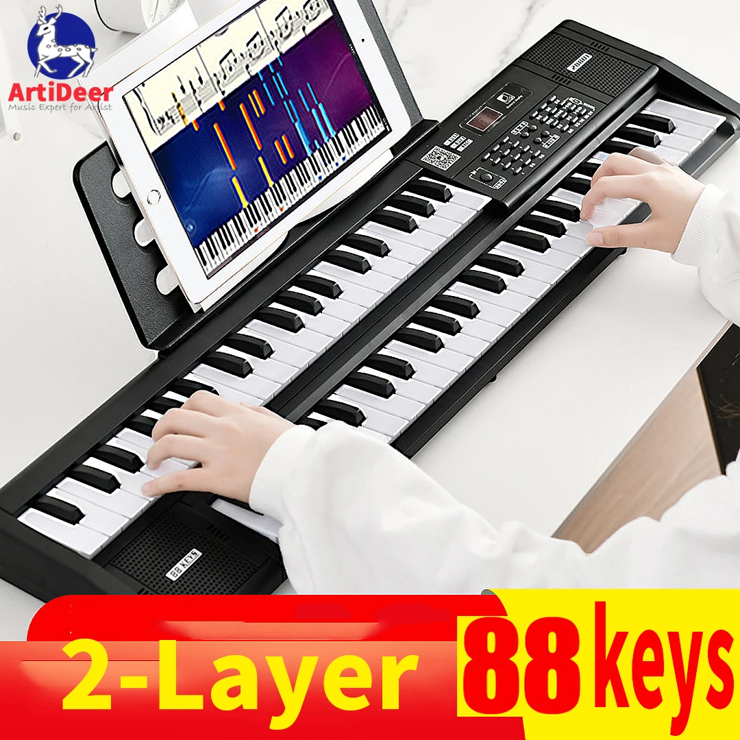 2 Layer 88 Keys Piano Musical Keyboard Professional Music Instruments ...