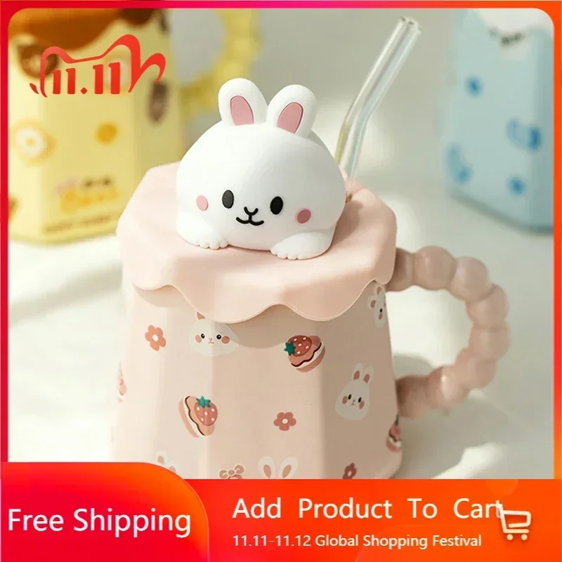 Funny-Coffee-Cute-Mugs-Handle-Porcelain-Espresso-Kitchen-Milk-Lids-Mugs ...