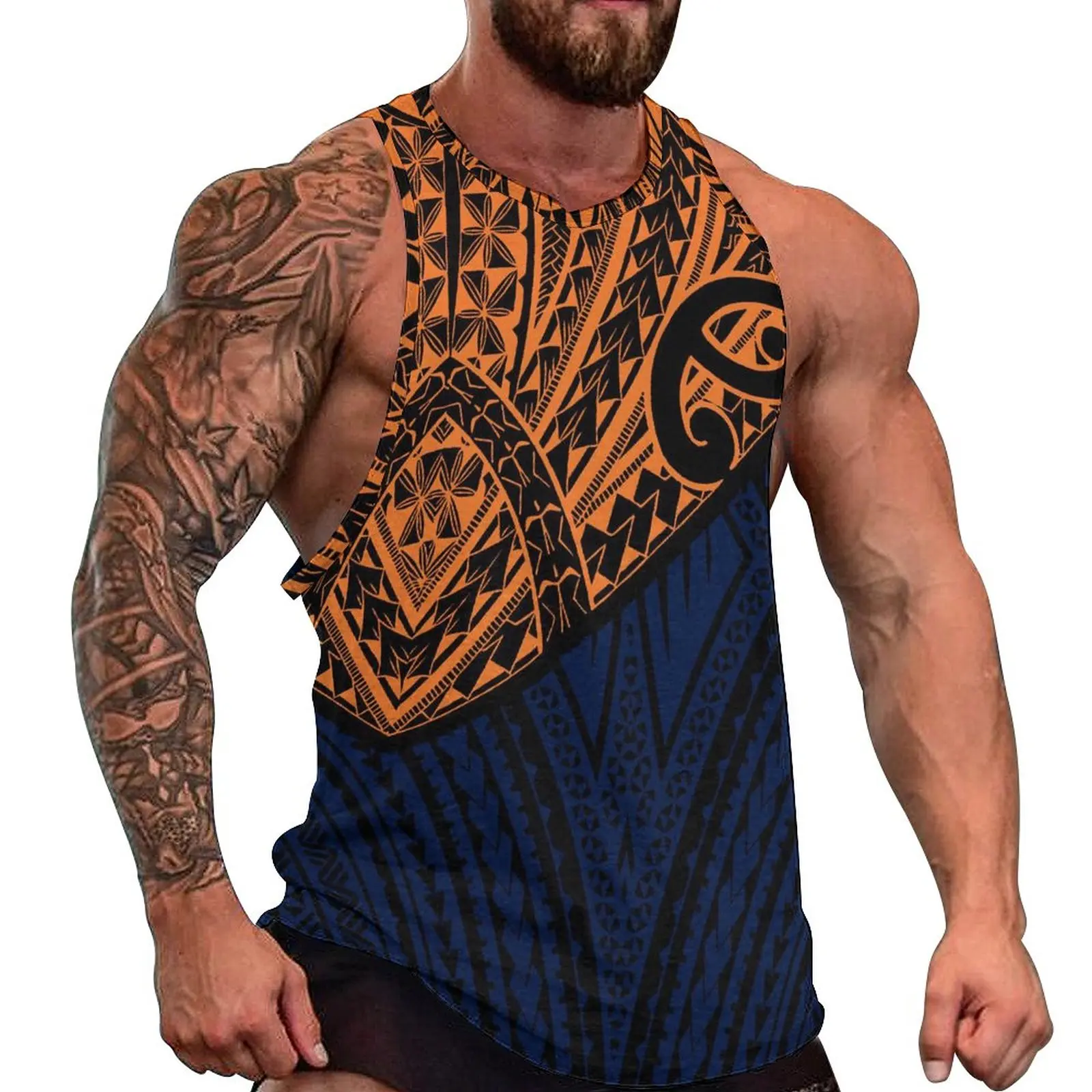 Polynesian Tribal Tank Tops Samoan Men Singlets Island Wear ...