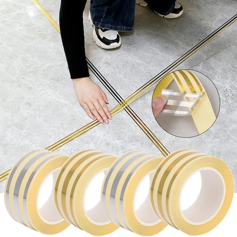 5m-Roll-Gold-Self-Adhesive-Tile-Stickers-Tape-Waterproof-Seam-Wall ...
