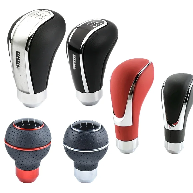 PU-Leather-Universal-Car-Gear-Shift-Knob-Gear-Stick-5-Speed-Manual ...