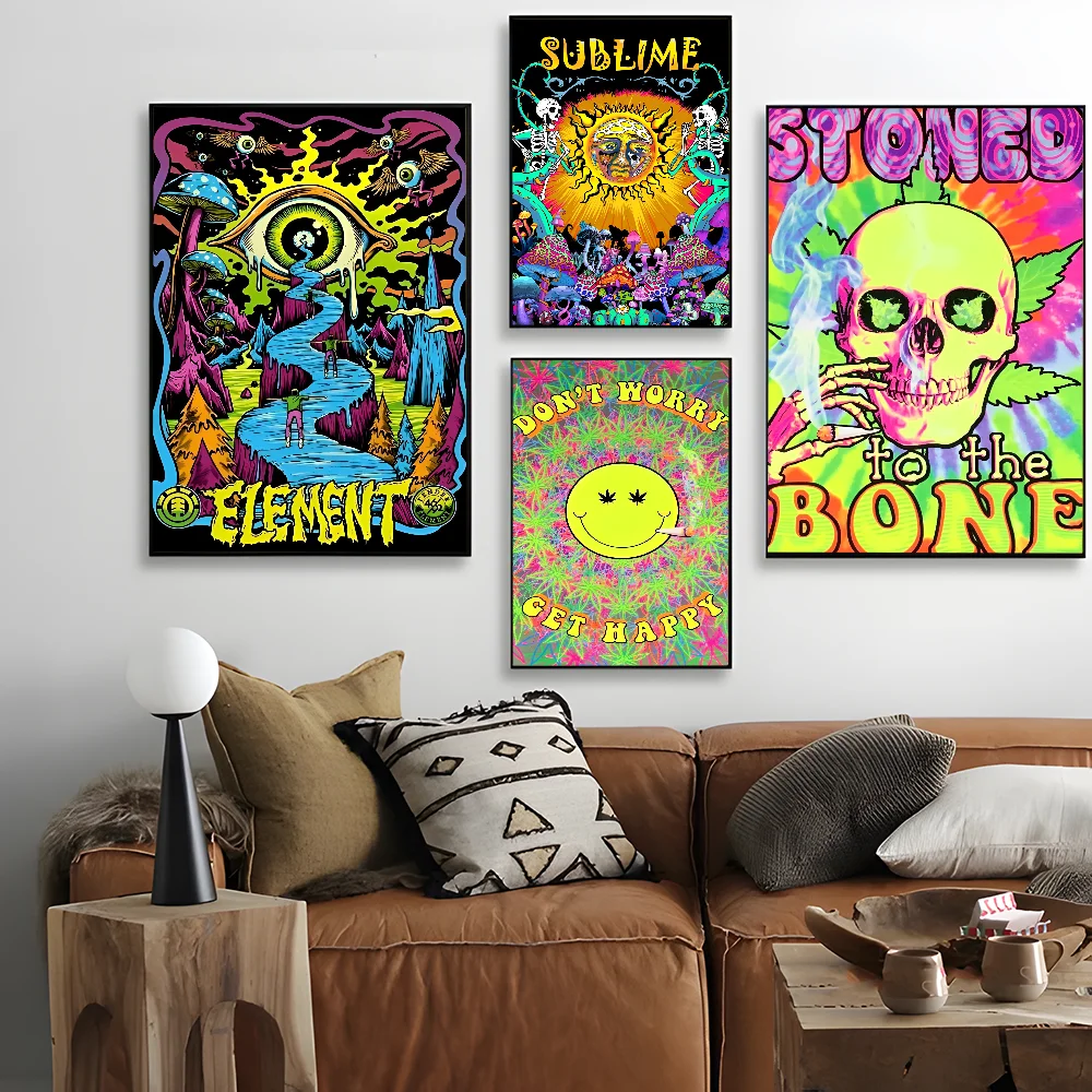 Trippy-Skeleton-Abstract-Psychedelic-Mushroom-Classic-Movie-Posters ...