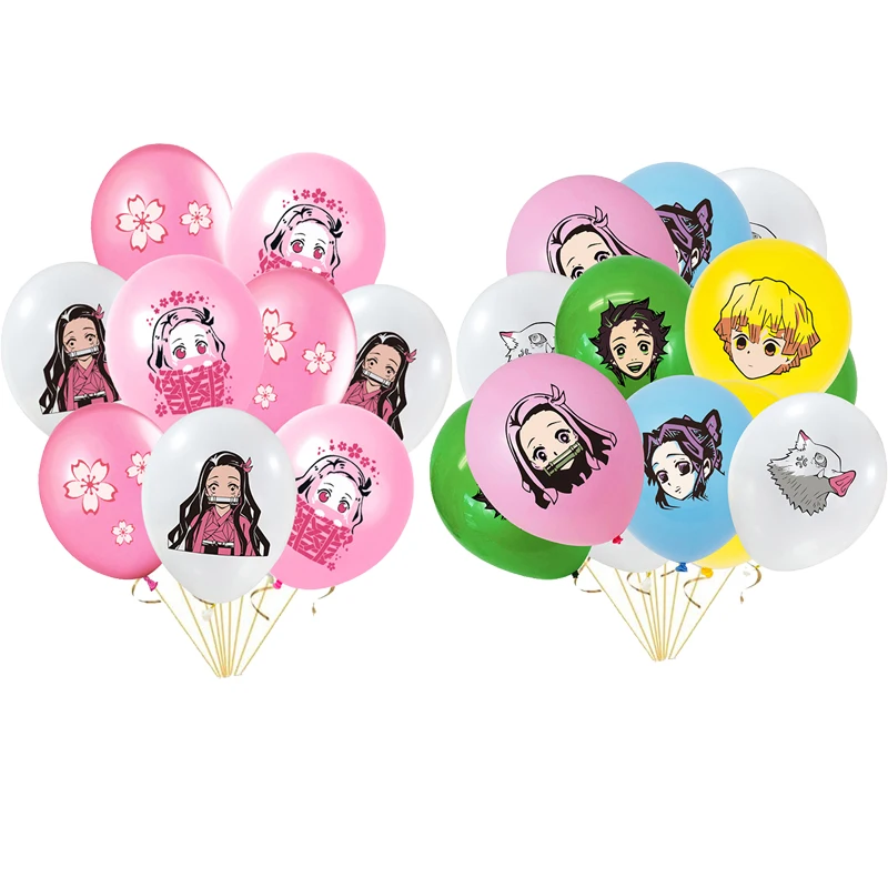 10/20Pcs Anime Demon Slayer Kimetsu No Yaiba Theme Kids Happy Birthday ...