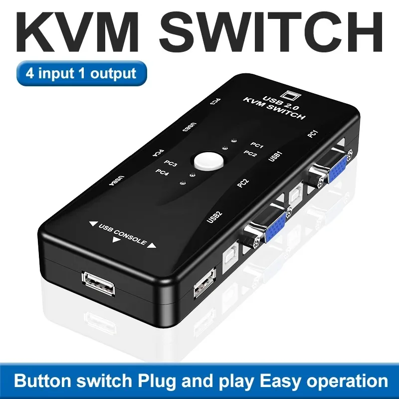 4-Port-VGA-KVM-Video-Switch-1080P-USB2-0-VGA-Splitter-Mouse-Keyboard ...