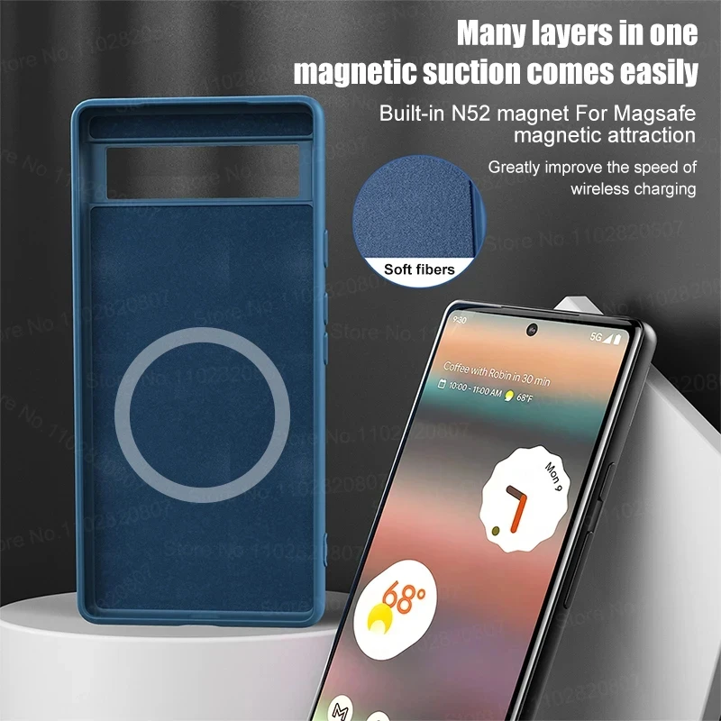 MagSafe Liquid Silicone Protective Phone Case with Magnetic Wireless ...