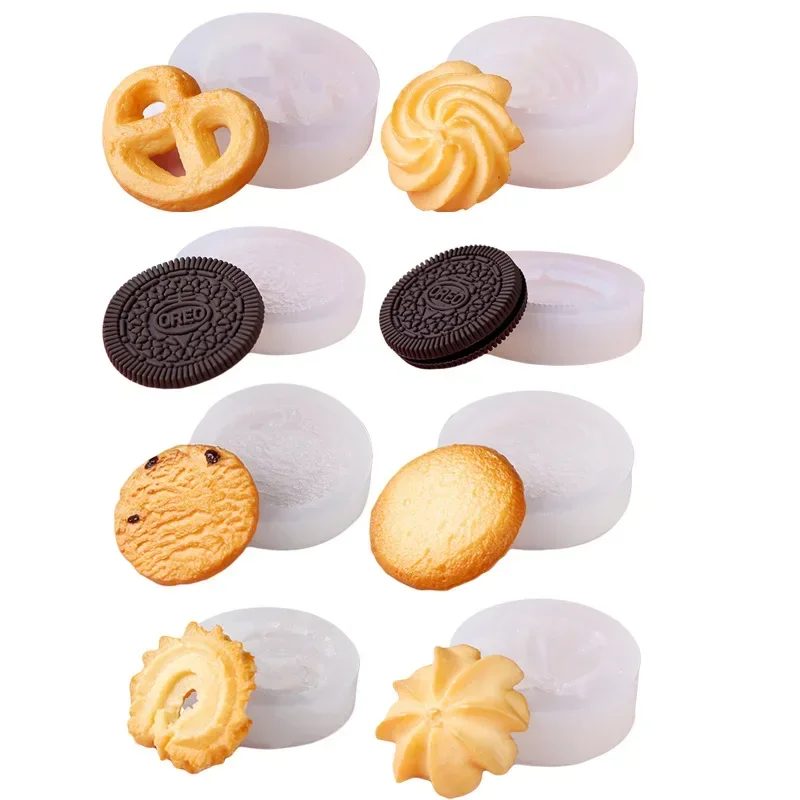 DIY Mini Cream-filled Cookies Design Silicone Mold Handmade Fondant ...