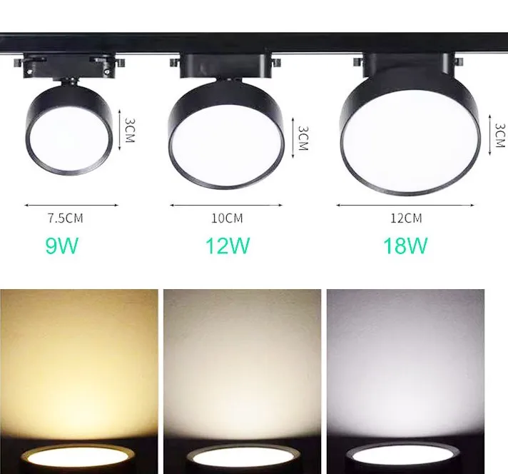 Lámpara de riel de techo de aluminio para tienda de ropa, foco LED COB ...