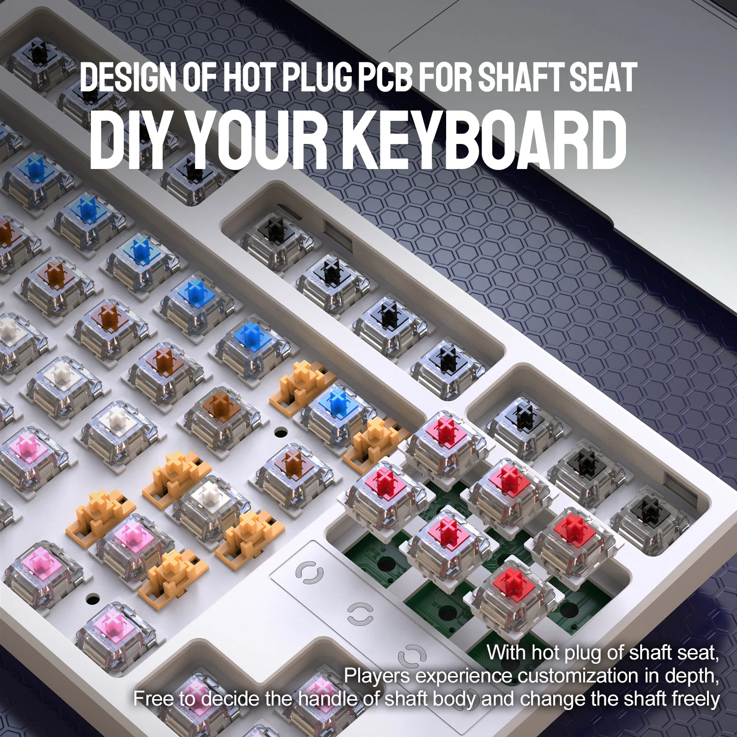 DIY Mechanical Keyboard 87 Keys Gamer Keyboard Hot Swappable Red Banana ...