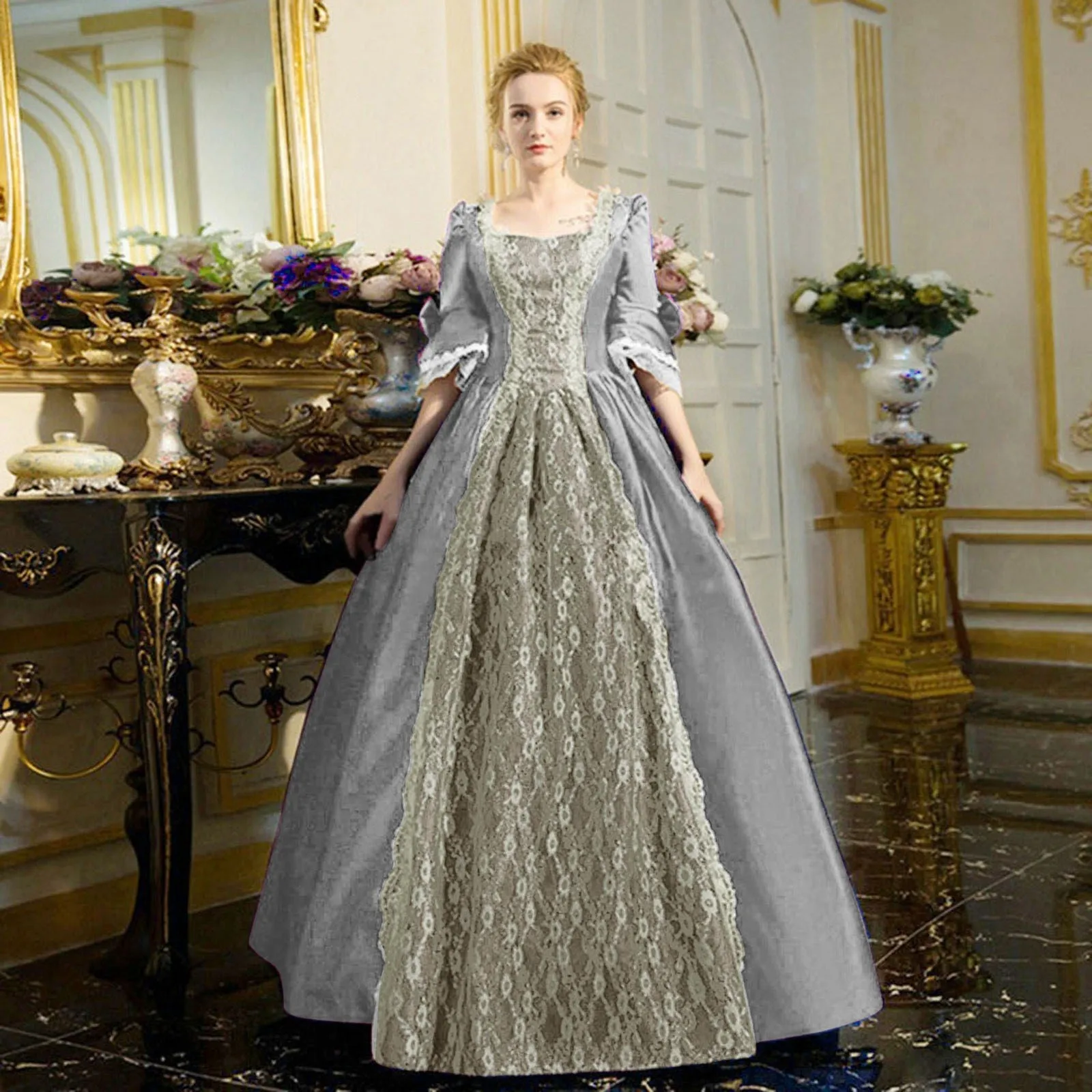 Gothic-Retro-Vintage-Elf-Fairy-Fantasy-Waist-Corset-Dress-Women ...