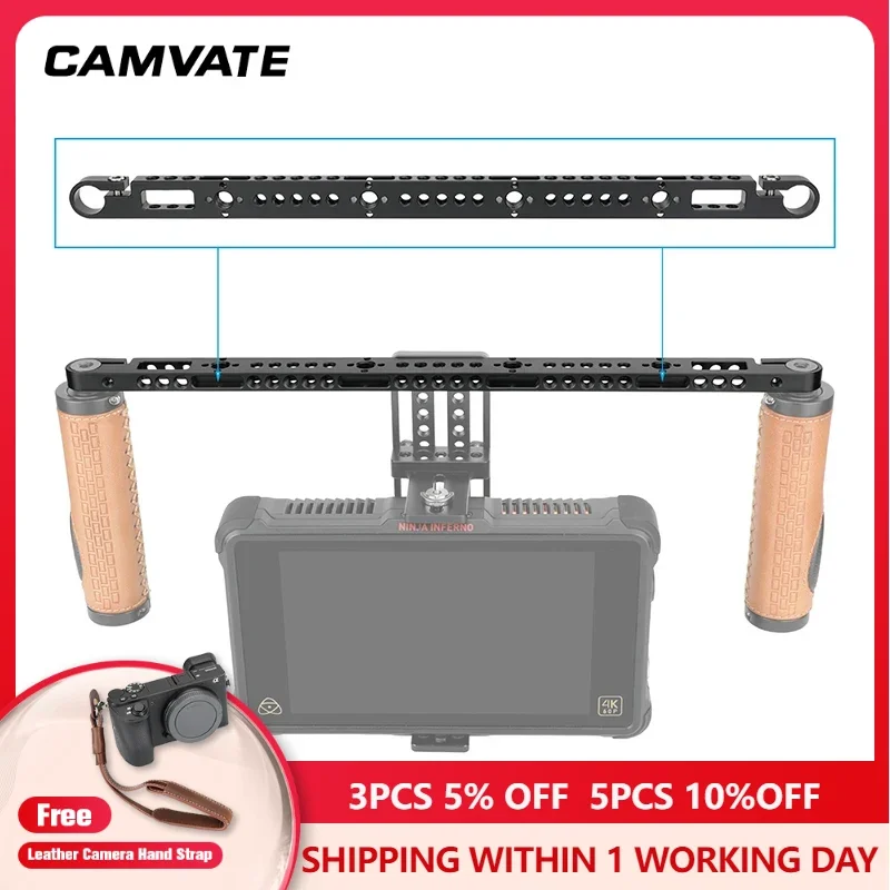 CAMVATE-Cross-Cheese-Bar-with-Double-ended-15mm-Rod-Adapter-1-4-20-3-8 ...