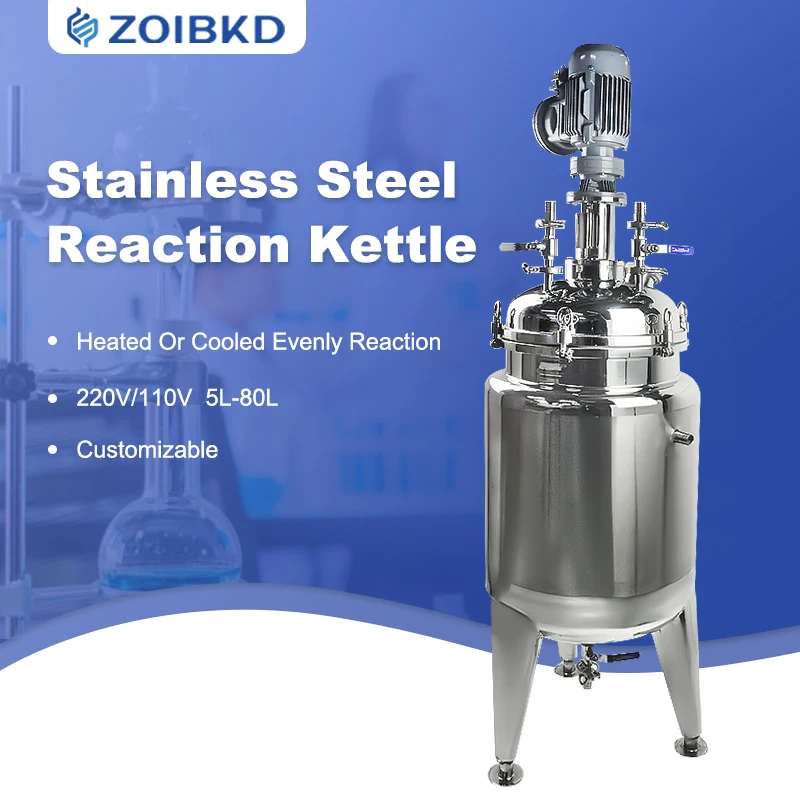 ZOIBKD-Lab-Supply-5L-80L-Stainless-Steel-Reaction-Kettle-With-Stirring ...