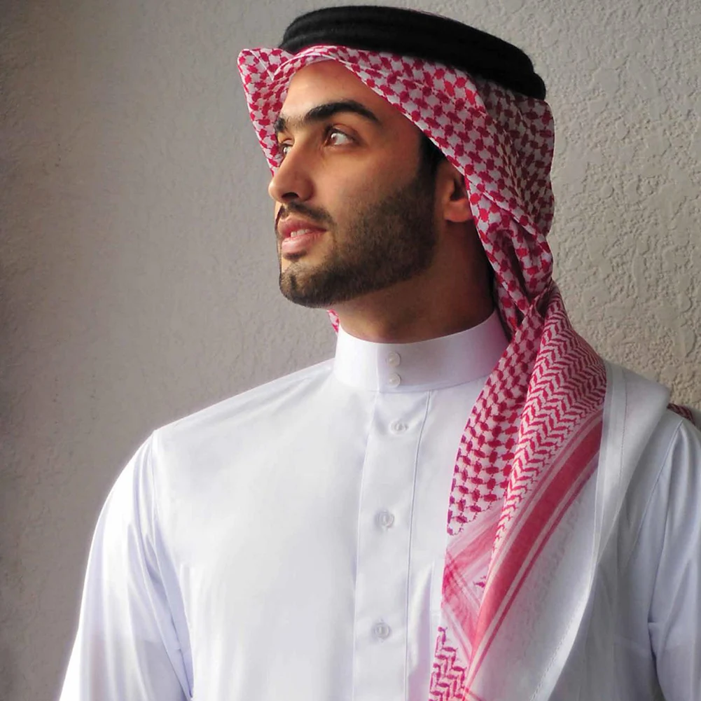 Adult-Men-Arab-Head-Scarf-Jacquard-Arabic-Turban-Cotton-Keffiyeh-Arabic ...