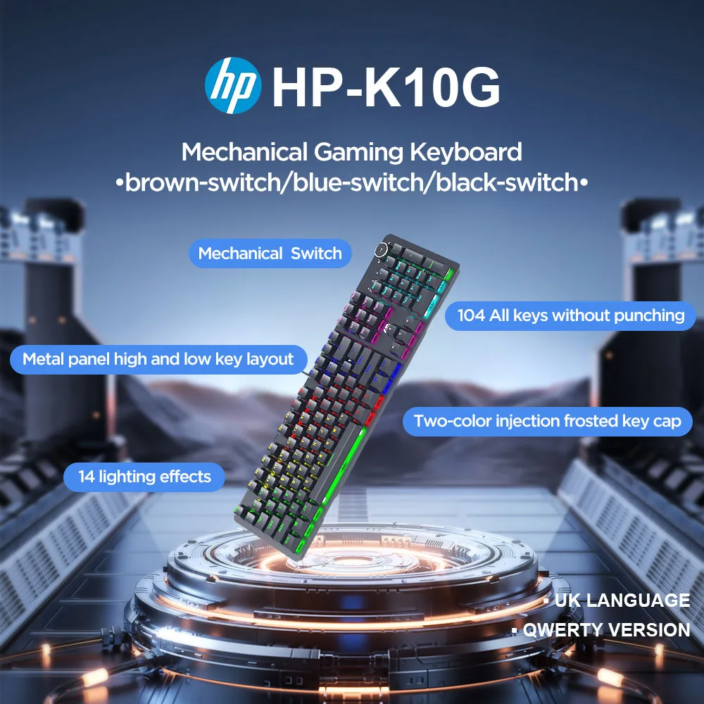 HP-K10G-Mechanical-Keyboard-Color-Gaming-Keyboard-104-Keys-Full-Size-Backlit-Mechanical-Keyboard ...