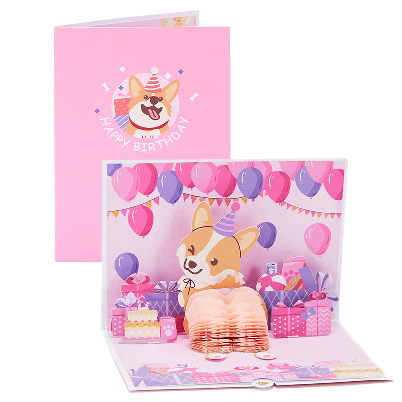 Cute Dog Pop Up Card Birthday | Gifts Flash