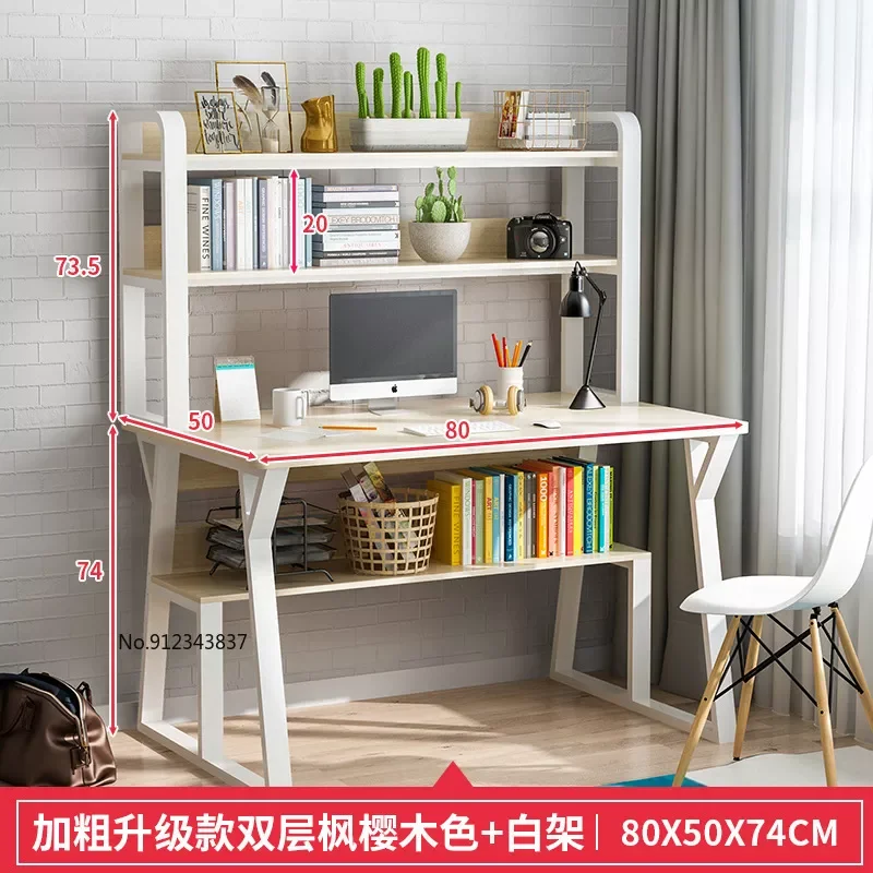 100cm Wooden Steel Computer Desk Laptop Table With Bookshelf Single ...