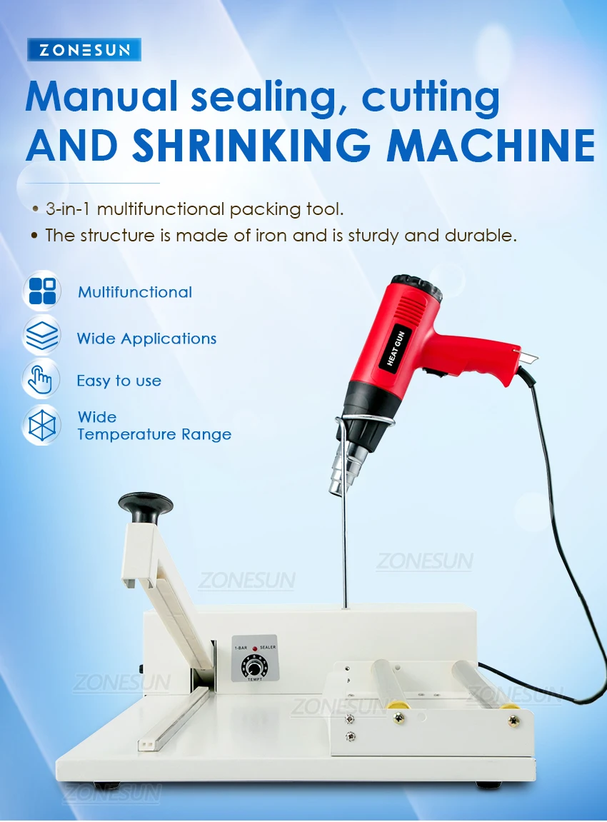 ZONESUN ZS-MSCS1 Manual Cutting Sealing Shrinking Machine Book Shoes B