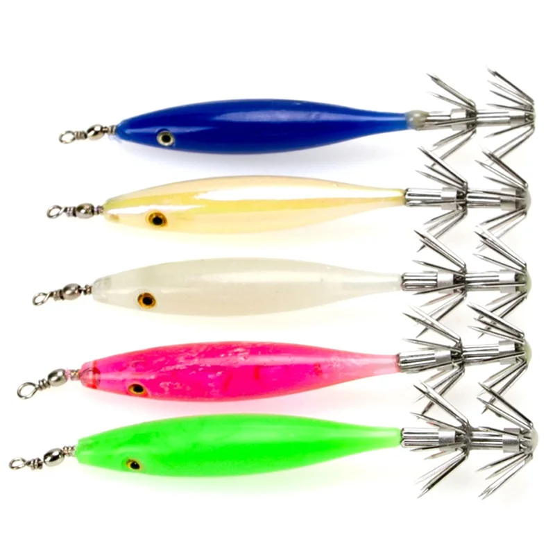 Lua-Multi-color-Umbrella-Hook-Wood-Shrimp-Bait-Glow-in-the-dark-Sea ...