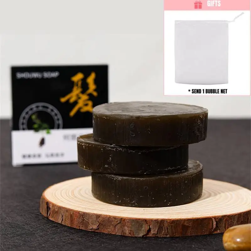 Hair Darkening Shampoo Soap Bar Natural Polygonum Strengthen Growing ...