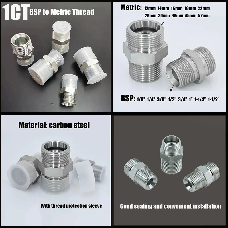 Hydraulic-Transition-Joint-Male-Thread-British-Tubing-Fittings-BSP-1-8 ...