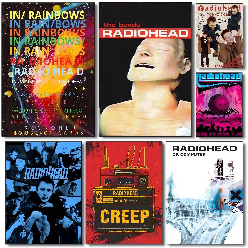 R-Radiohead Band Rainbow Poster HD art sticky wall waterproof home ...