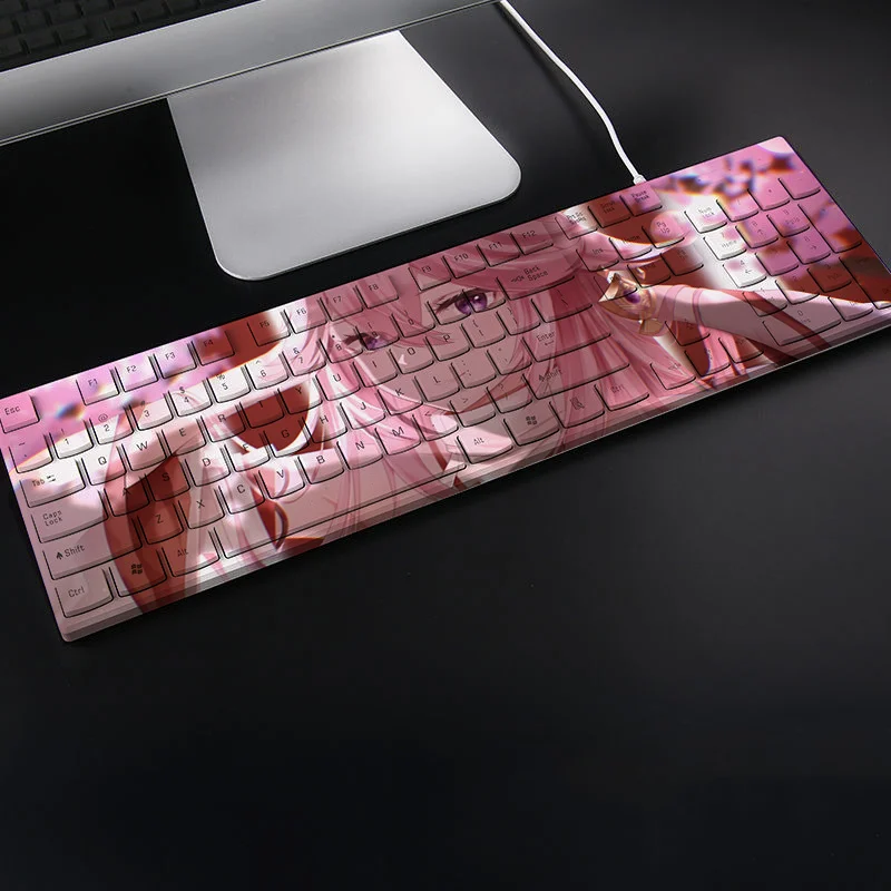 Yae-Miko-Genshin-Impact-Gaming-Keyboard-Com-Fio-USB-Fofo-Anime ...
