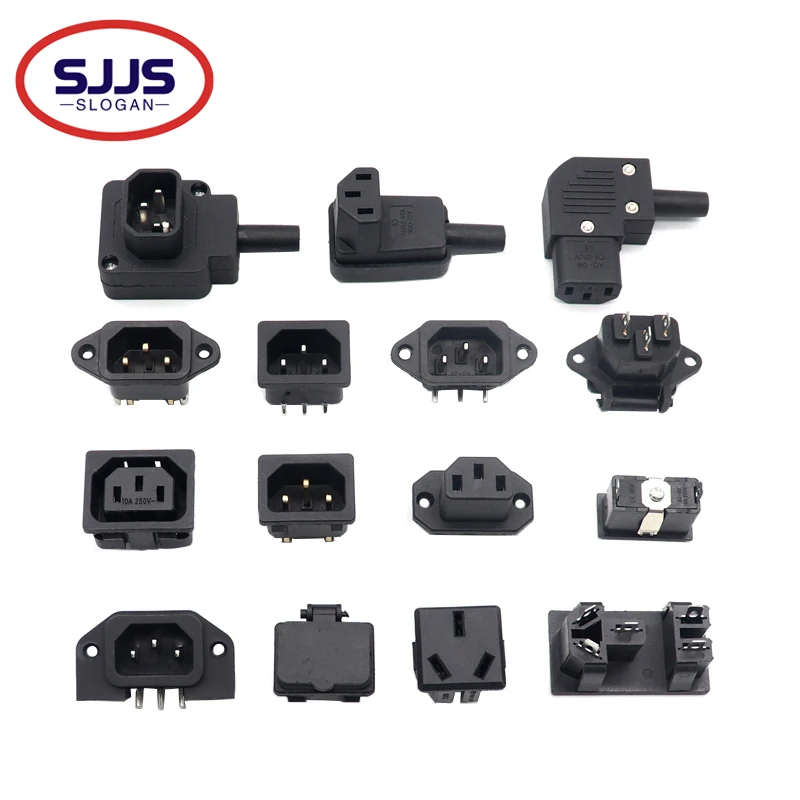 1PCS-Pure-Copper-IEC320C14-Electrical-AC-Power-Plug-Socket-2-3-4-6Pin ...